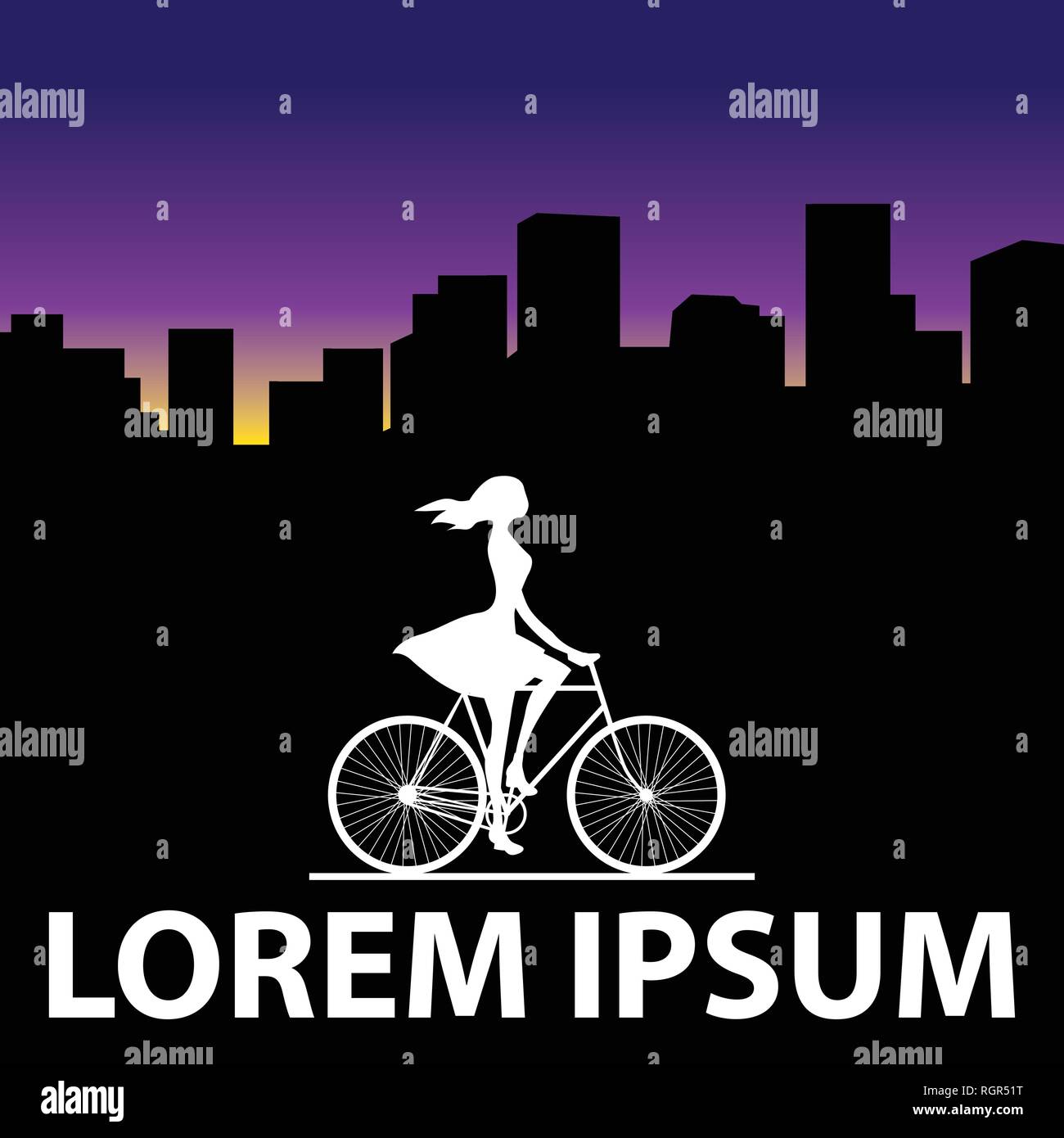 city ride by bicycle Stock Vector Image & Art - Alamy