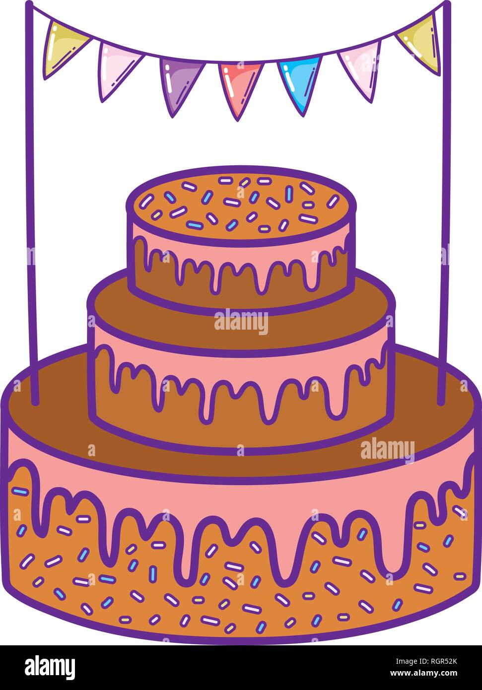 party sweet cake with garlands Stock Vector Image & Art - Alamy