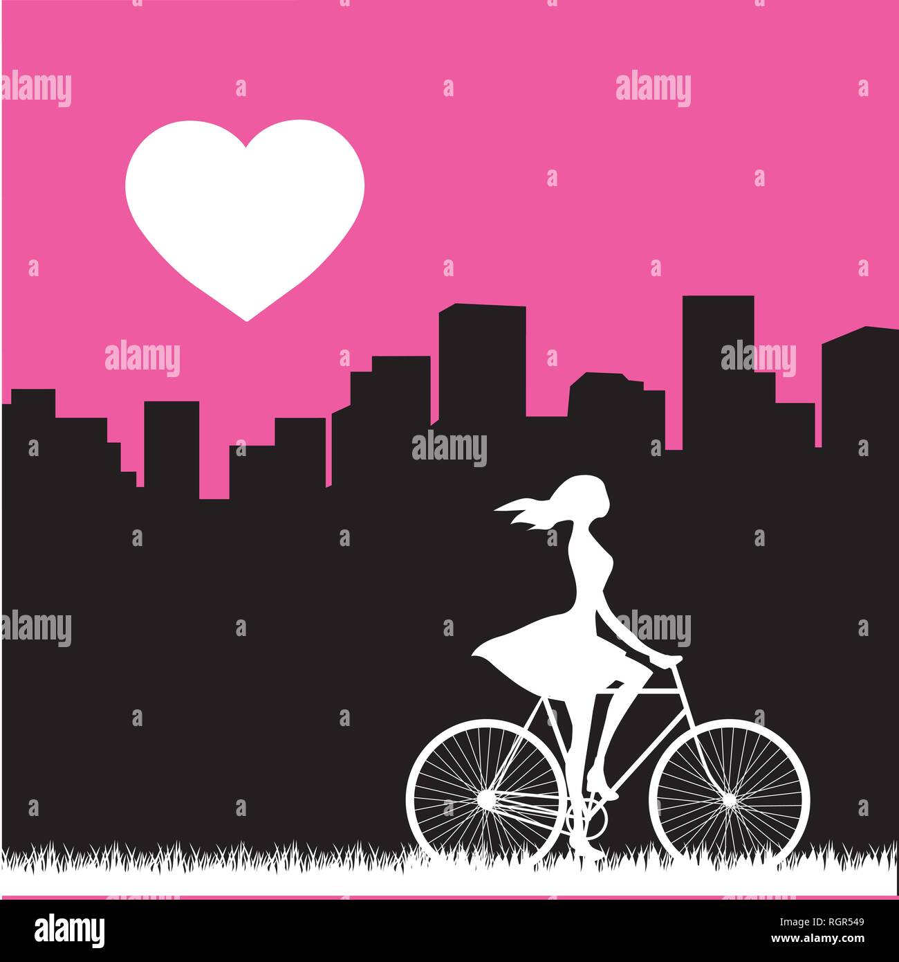 Bicycle city landscape europe Stock Vector Images - Alamy