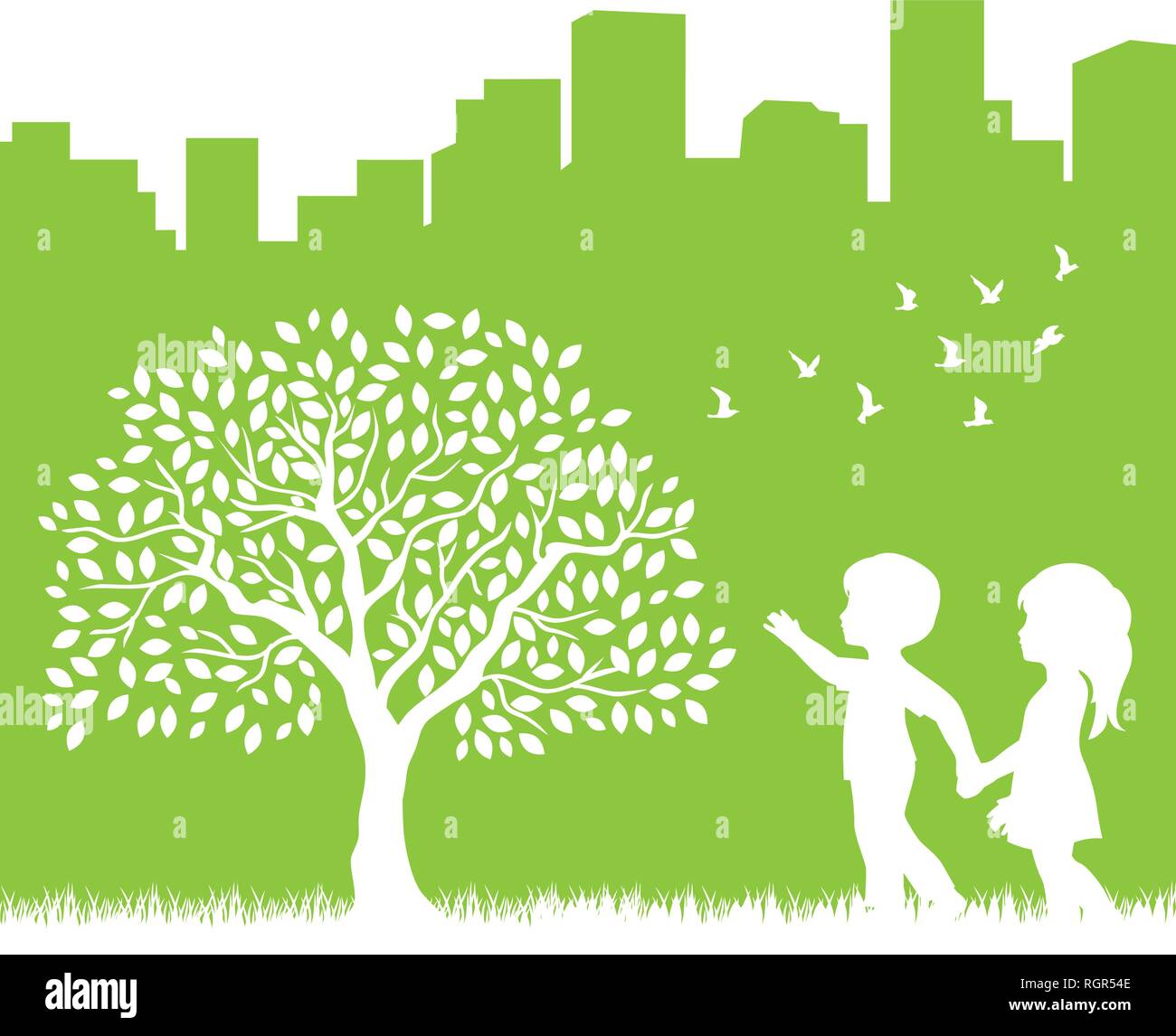 Kids tree Stock Vector Images - Alamy