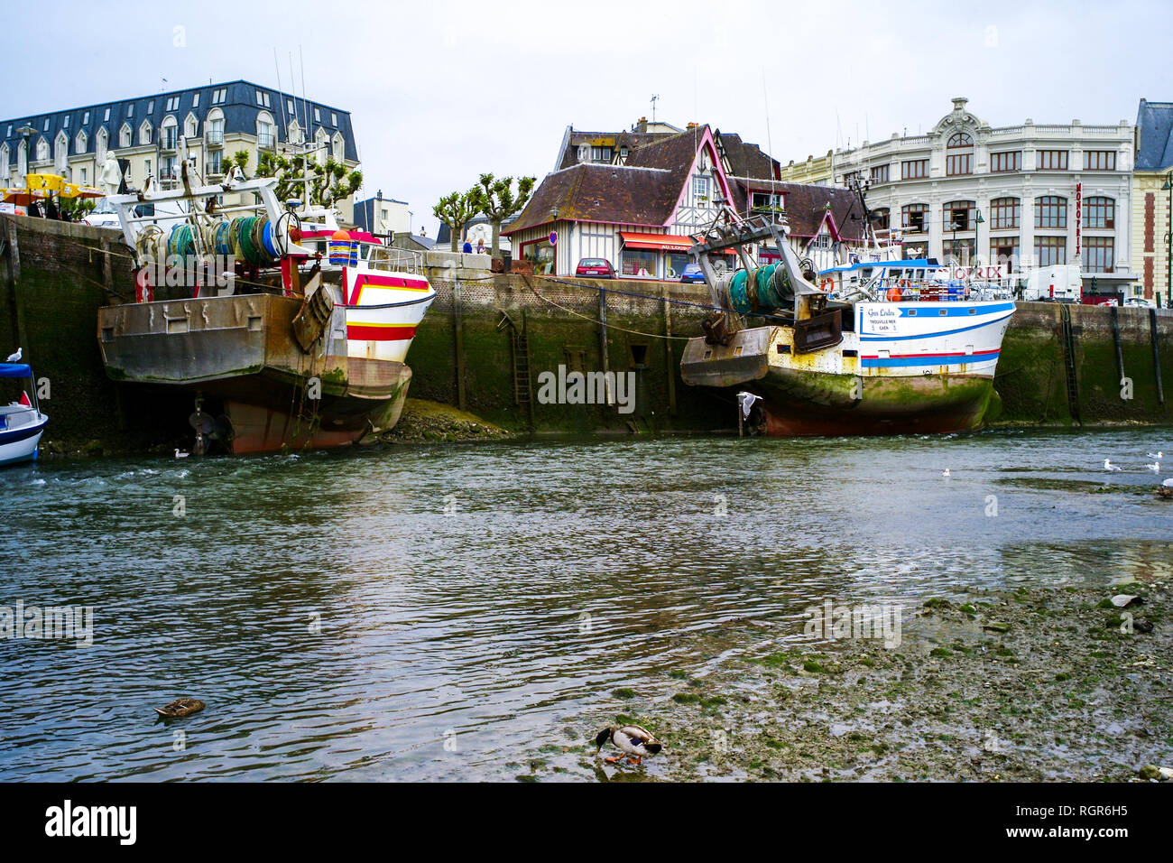 The Touques river at low tide, Deauville, Calvados, Normandy, France ...