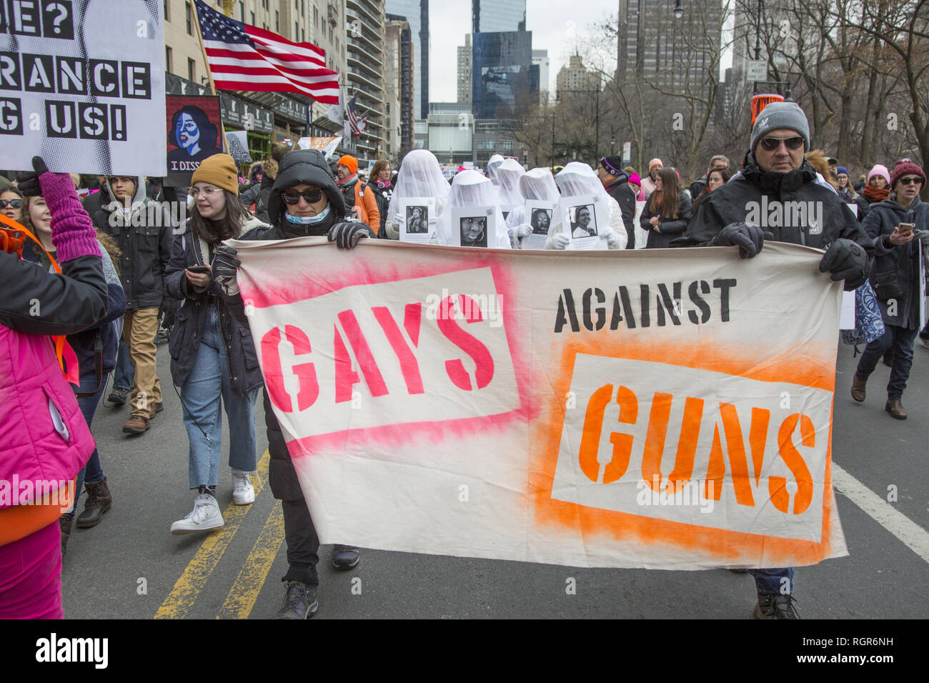 3rd annual Women's March in 2019 in New York City. Gays Against Guns ...