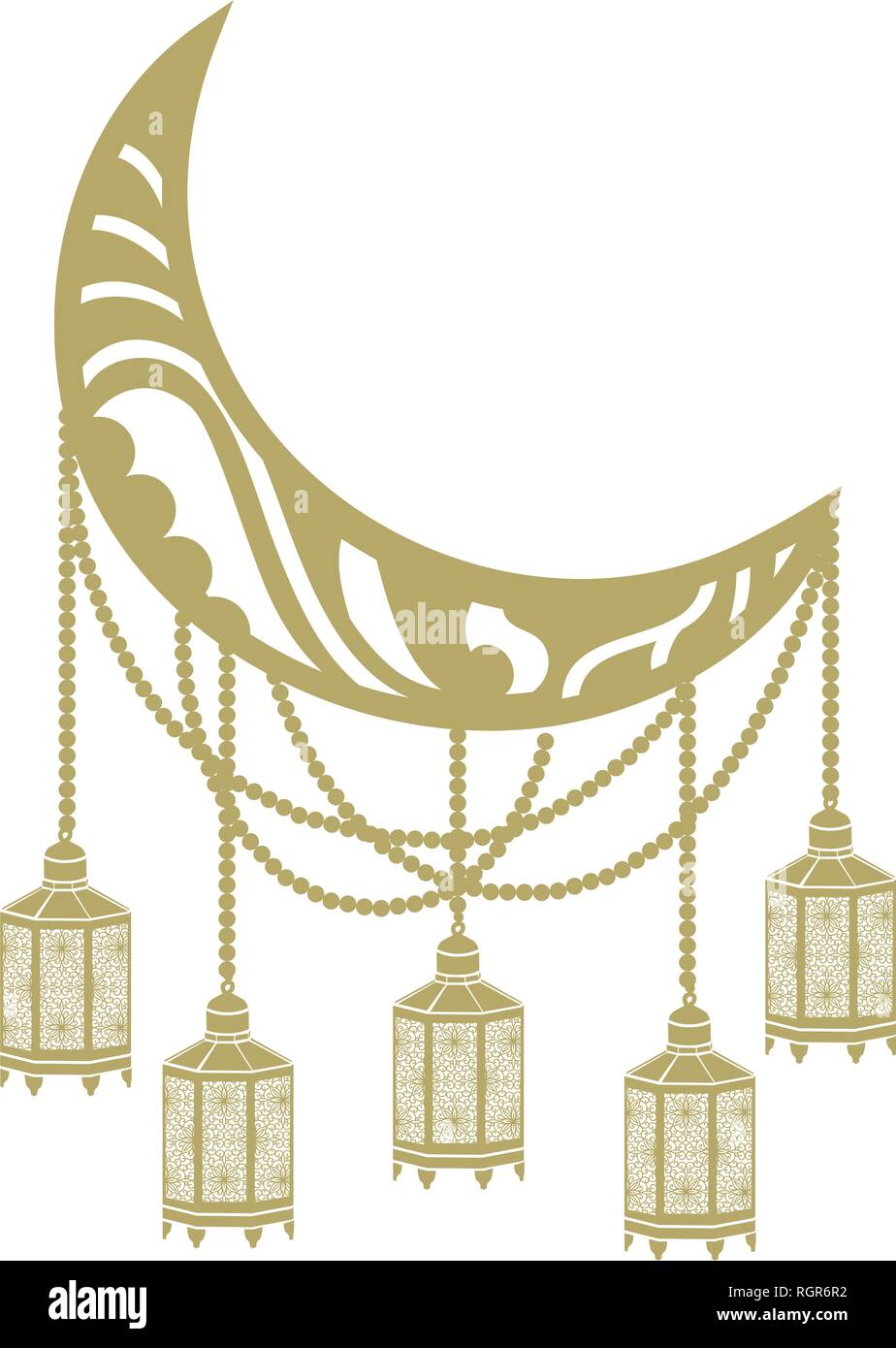 Beautiful eid moon lantern Cut Out Stock Images & Pictures - Alamy