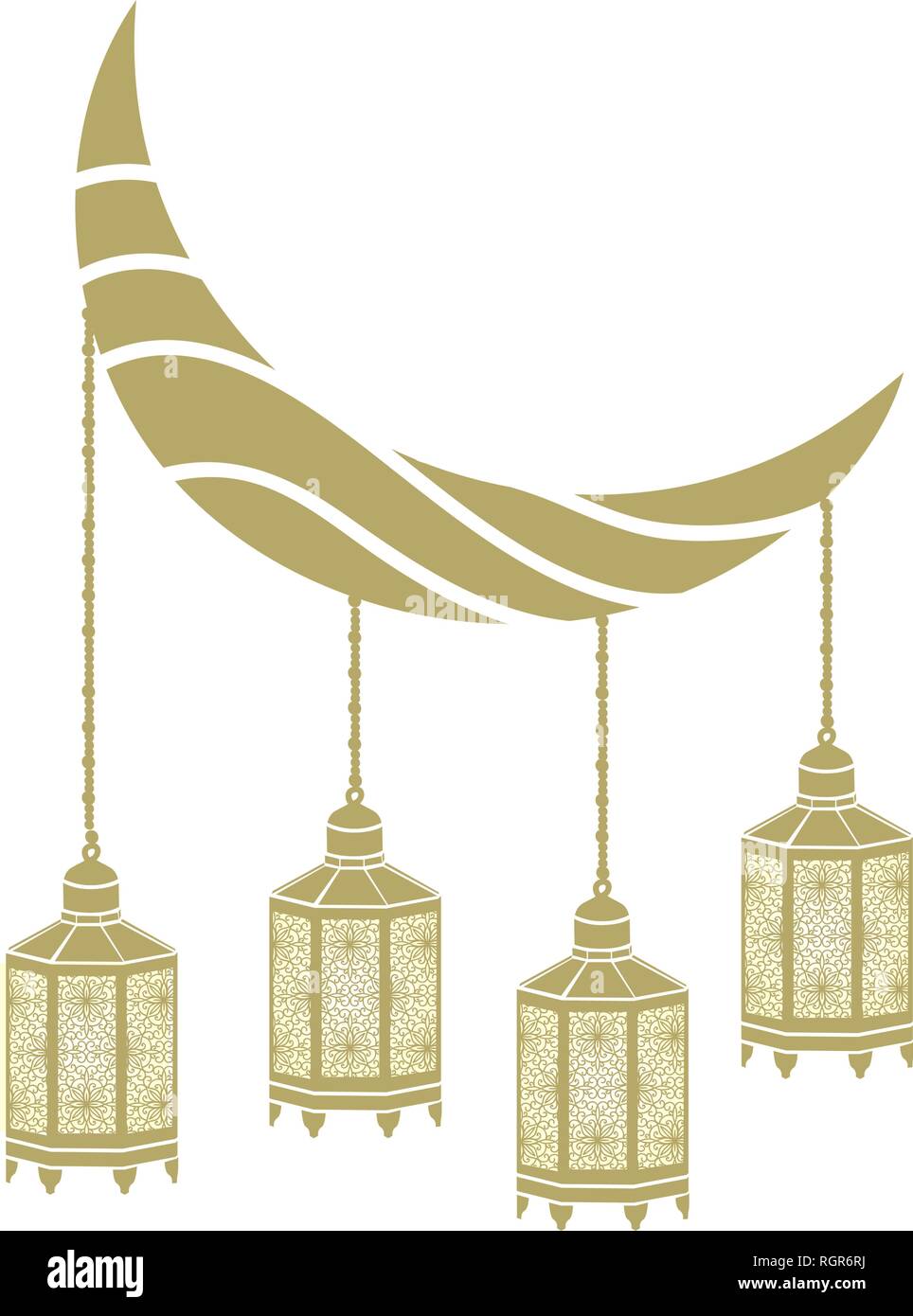 Beautiful eid moon lantern Stock Vector Images - Alamy