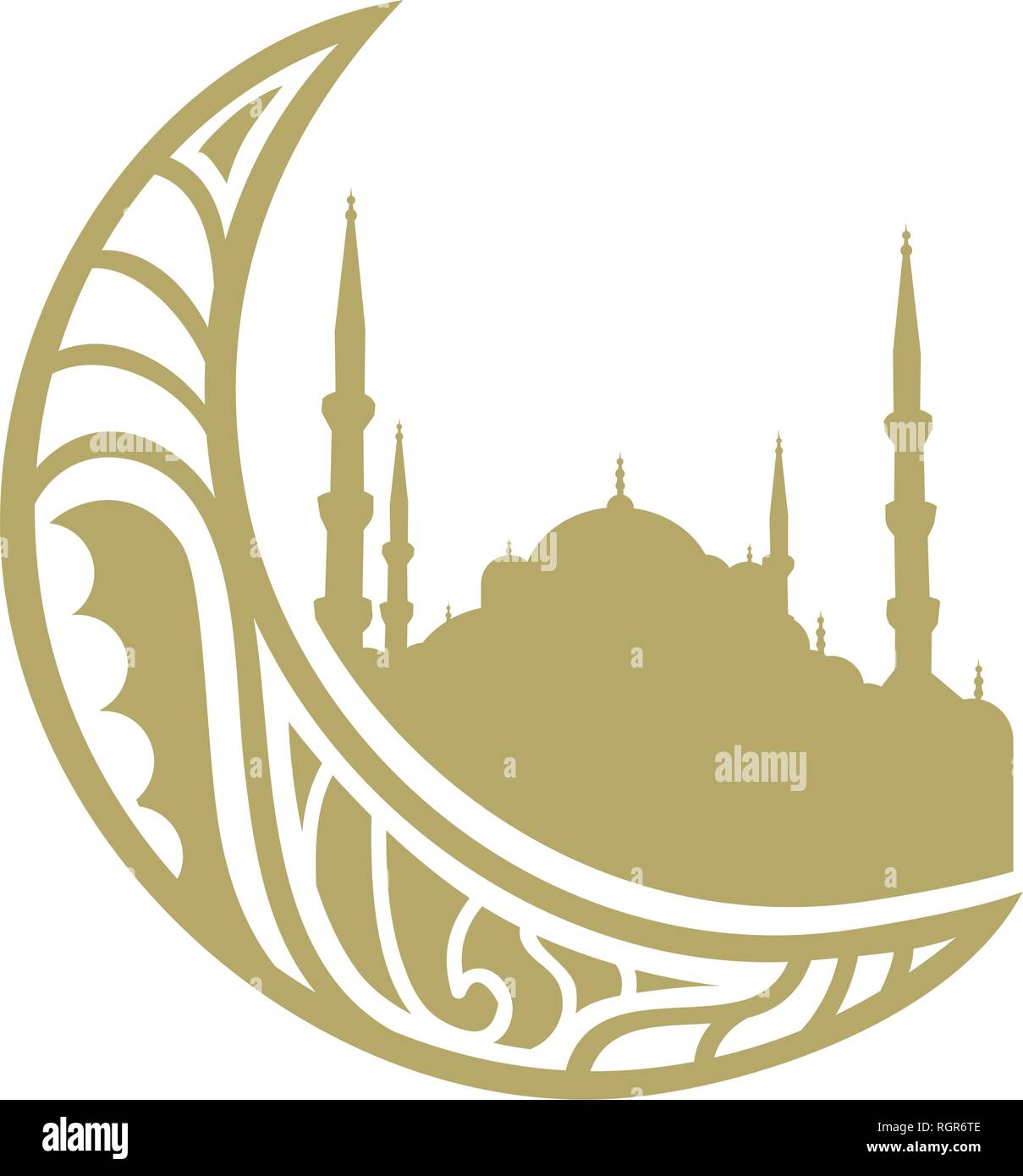 Moon and mosque Stock Vector Images - Alamy