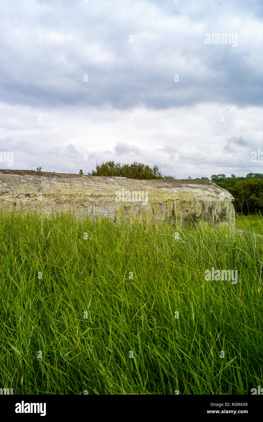 German bunker, remains of the Atlantic Wall, Normandy France Stock ...