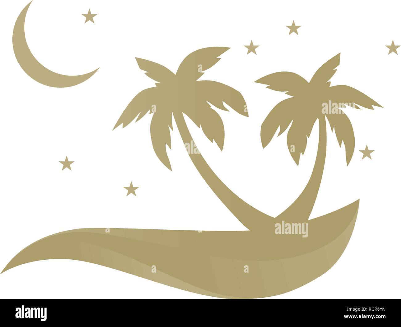 Sea landscape moon stars Stock Vector Images - Alamy