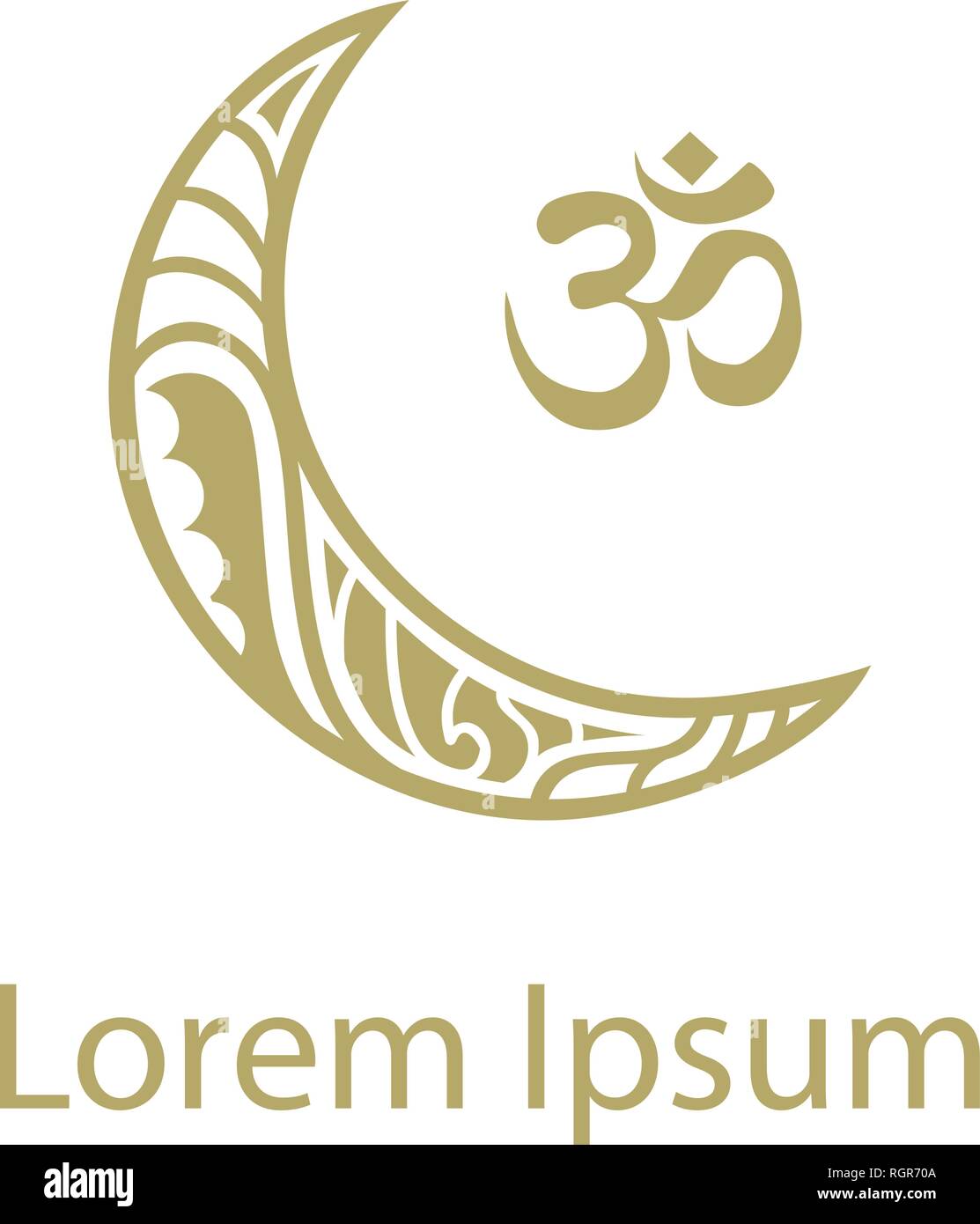 Magic crescent moon symbol Stock Vector Images - Alamy