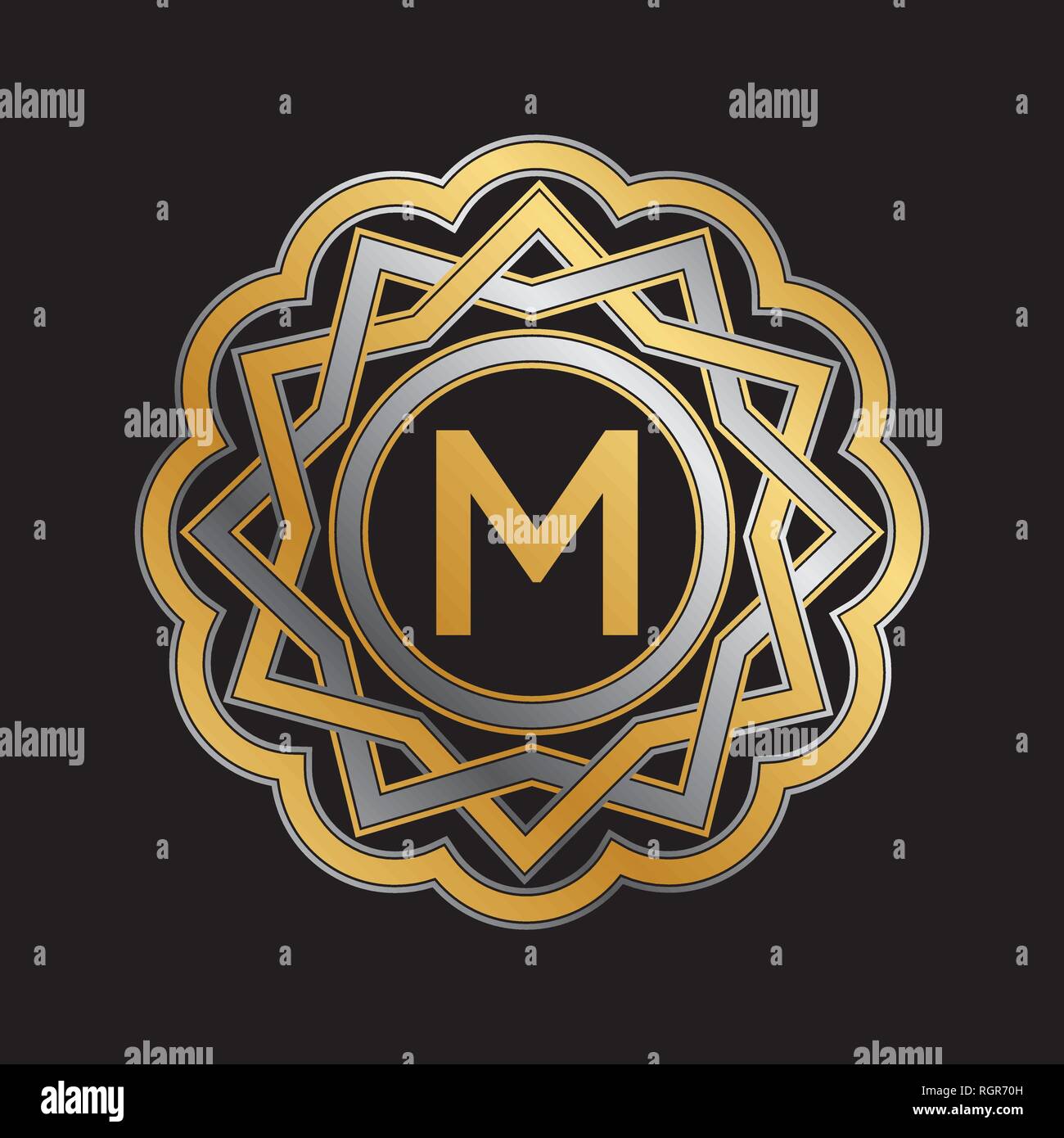 Abstract gold flower logo. Oriental pattern, mandala like Stock Vector ...