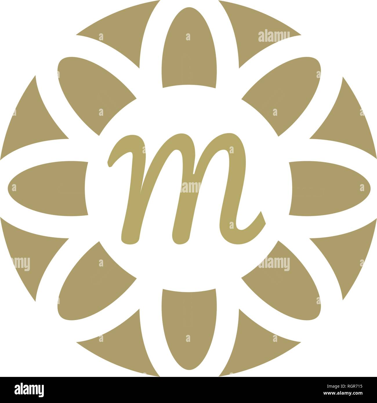 Abstract gold flower logo. Oriental pattern, mandala like Stock Vector ...
