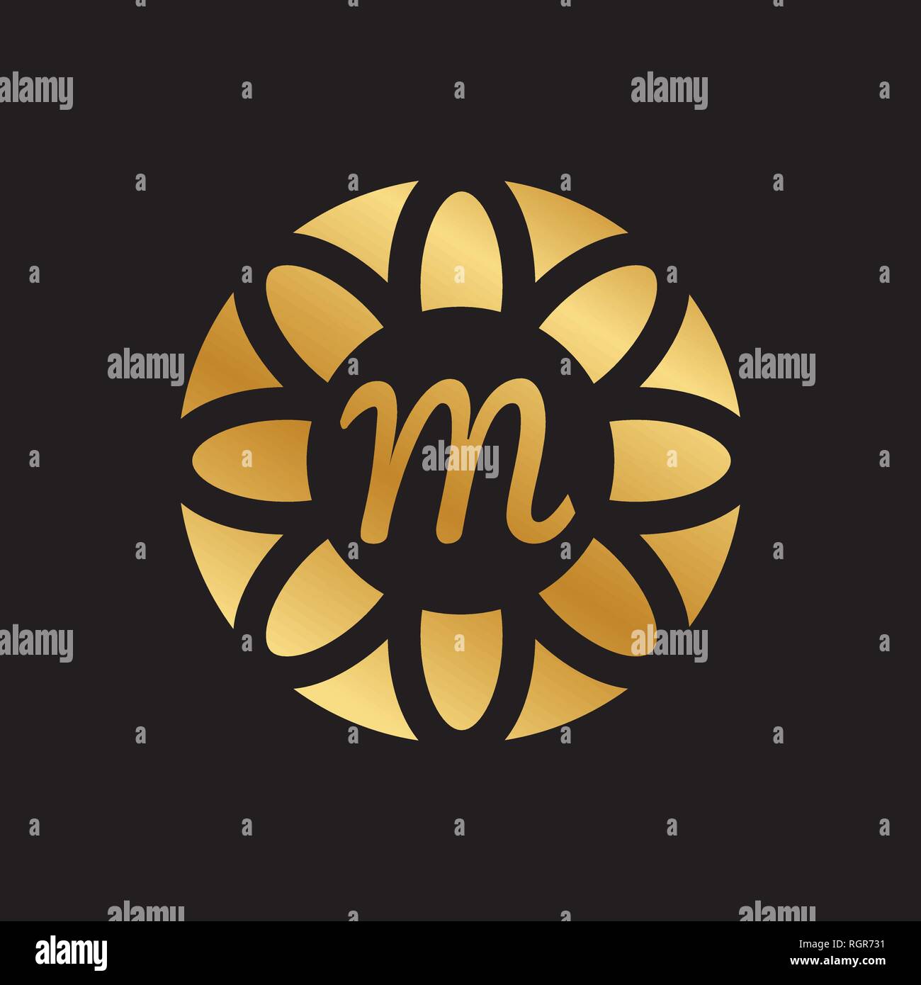 Abstract gold flower logo. Oriental pattern, mandala like Stock Vector ...