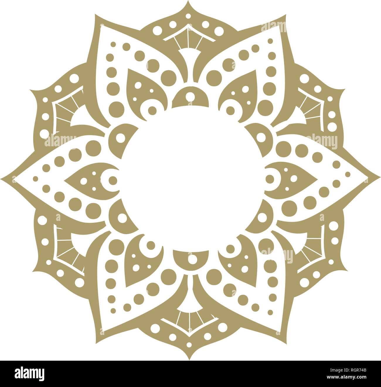 Abstract gold flower logo. Oriental pattern, mandala like Stock Vector ...