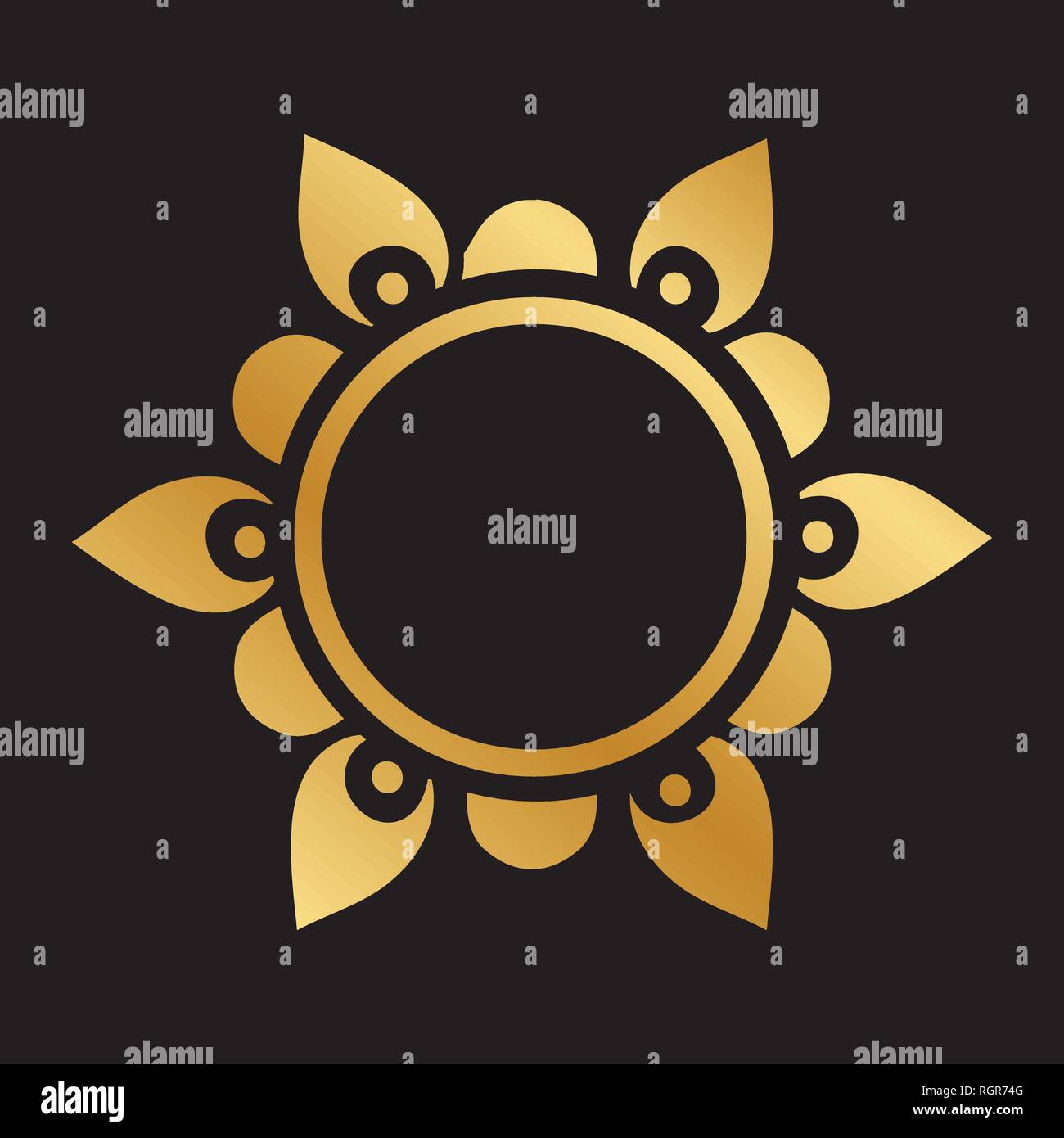 Abstract gold flower logo. Oriental pattern, mandala like Stock Vector ...