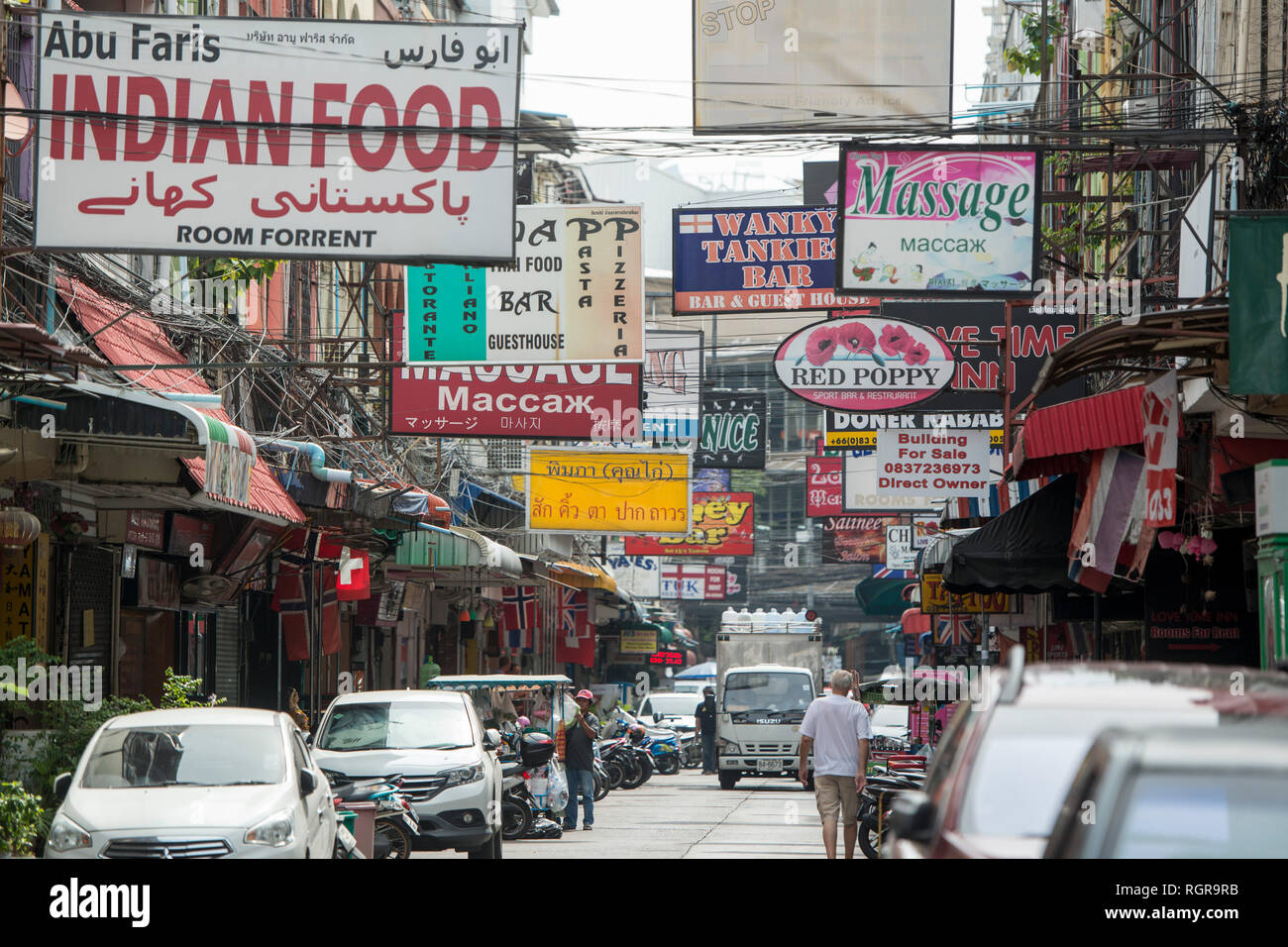 the Soi road in the city of Pattaya in the Provinz Chonburi in Thailand ...