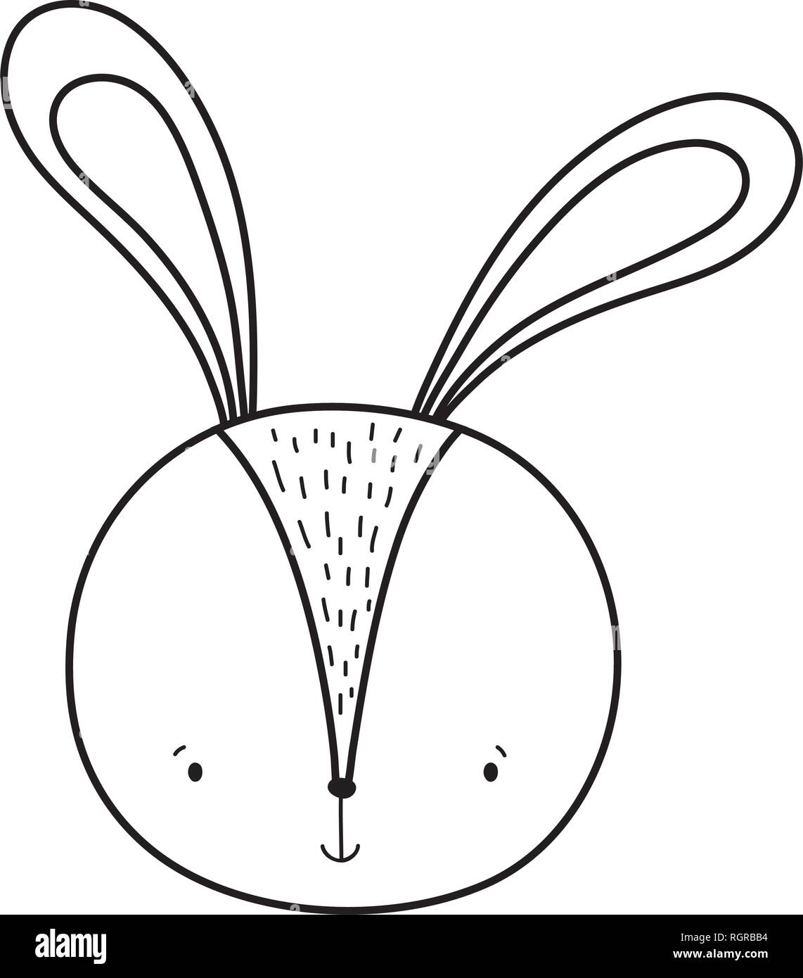 cute little rabbit head character Stock Vector Image & Art - Alamy