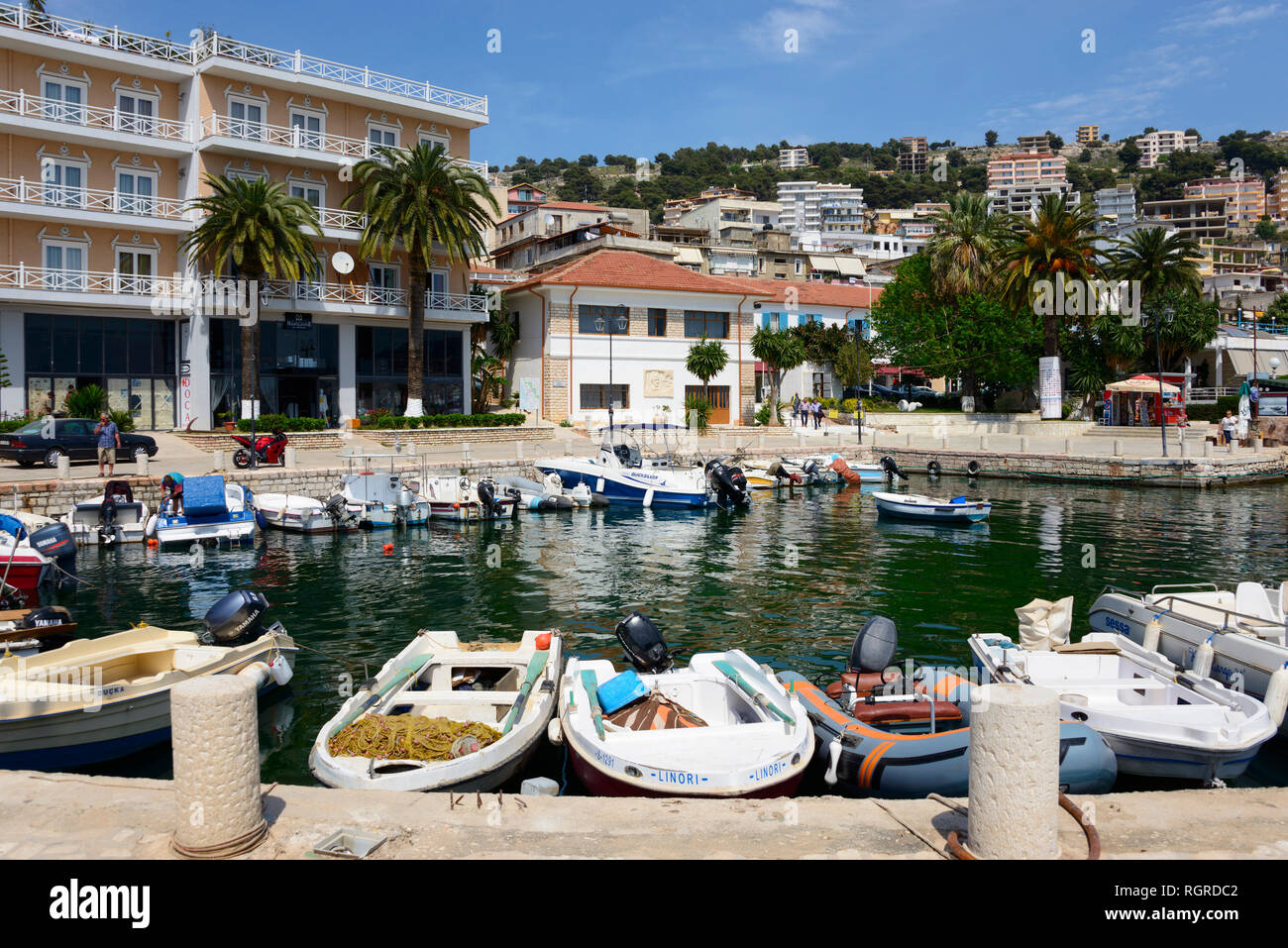 Harbour, Saranda, Riviera, Ionian Sea, Albania Stock Photo - Alamy