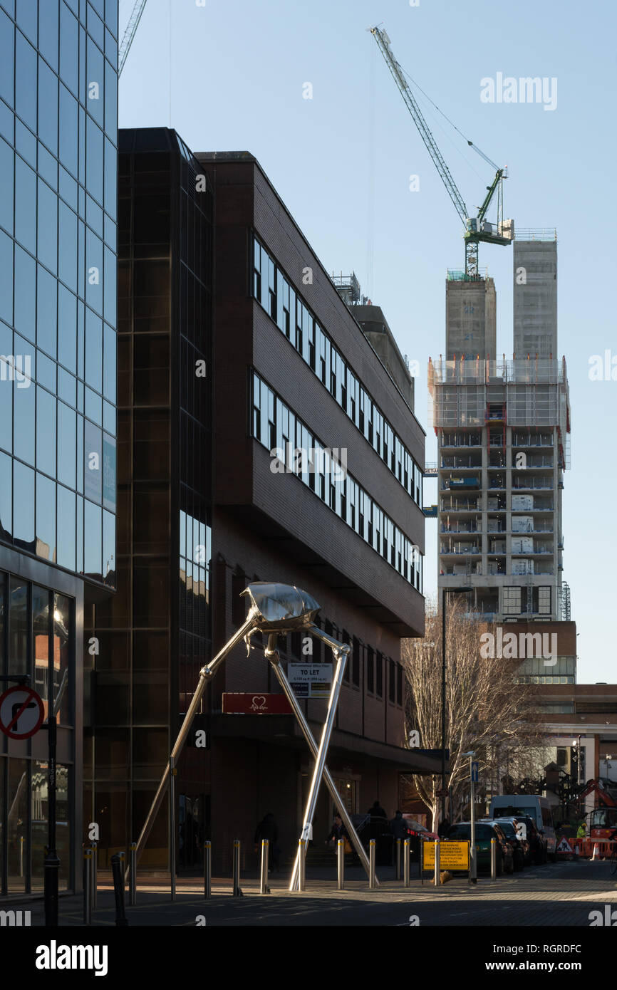 HG Wells heritage trail with a sculpture of a 7 metre high martian ...