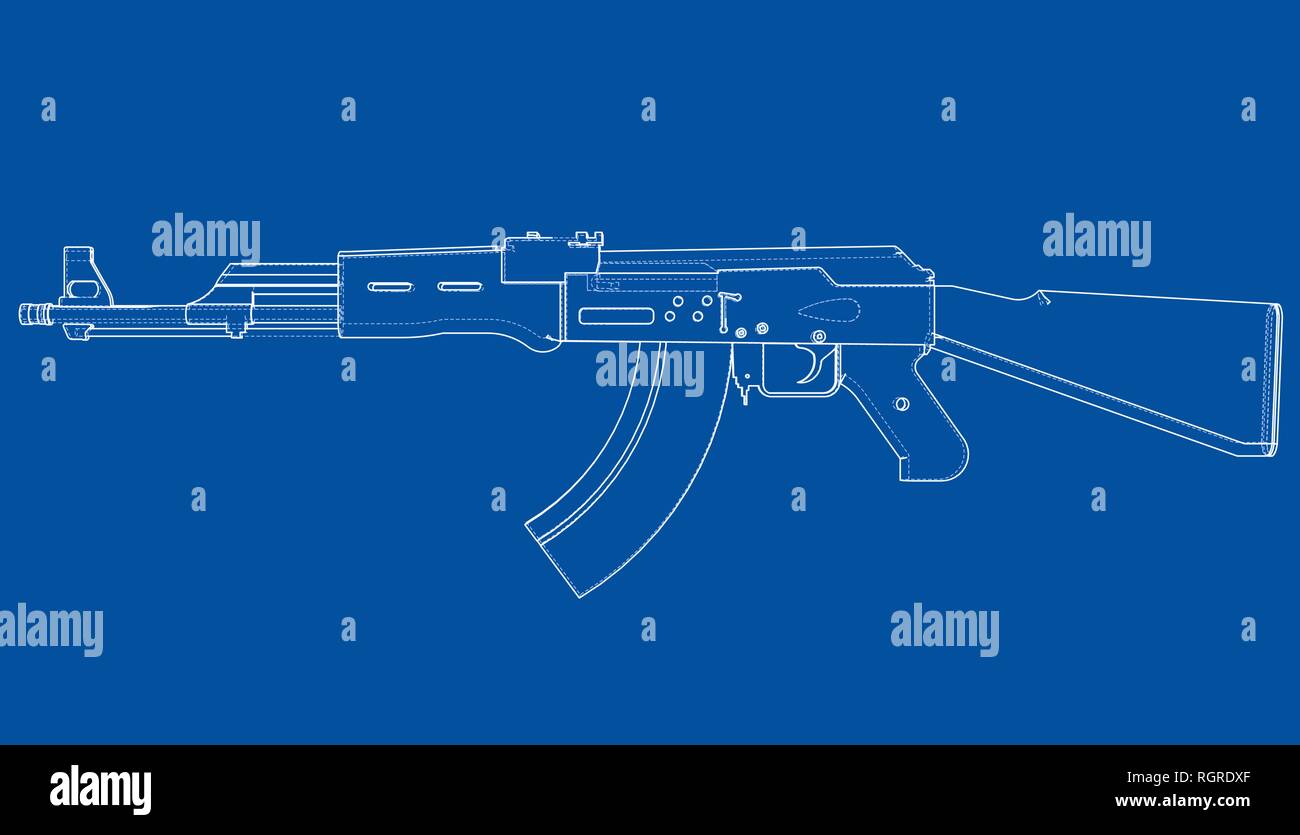 Machine Gun. Vector rendering of 3d Stock Vector Image & Art - Alamy