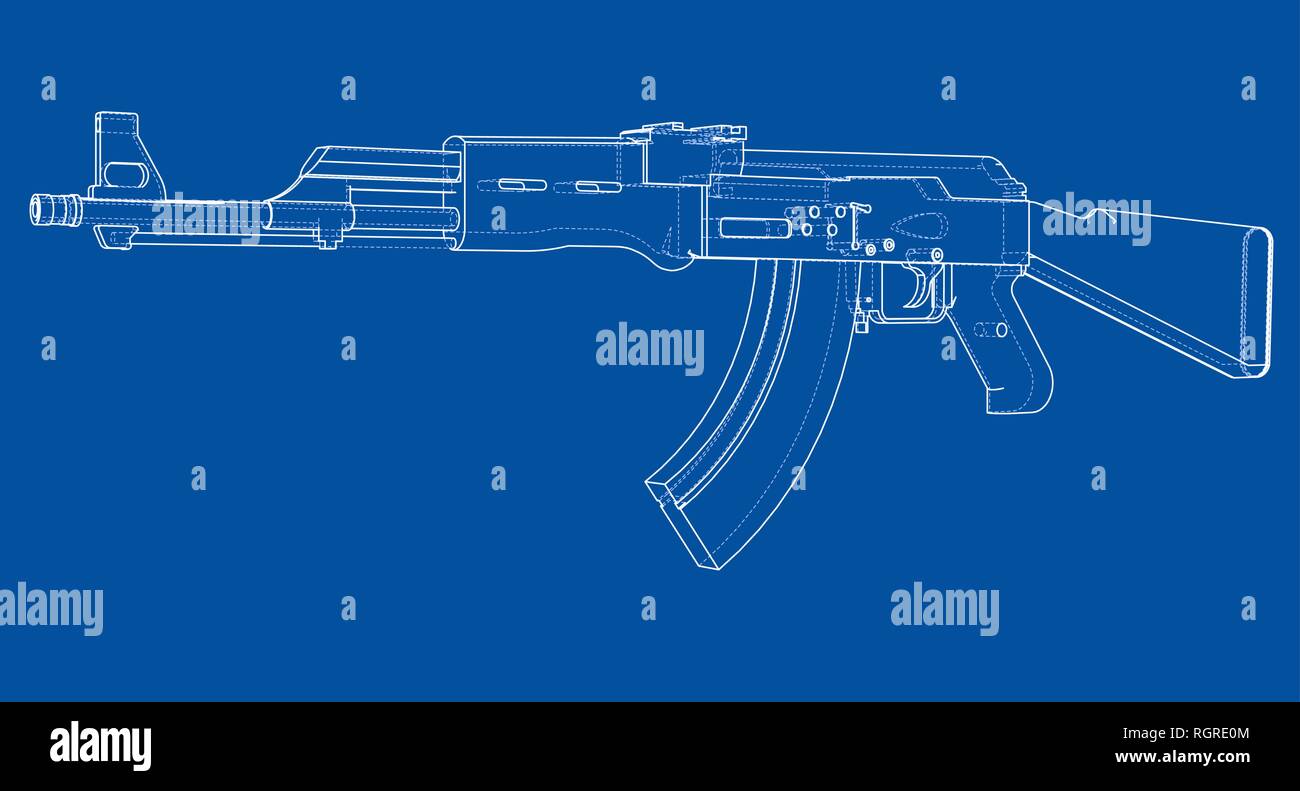 Machine Gun. Vector rendering of 3d Stock Vector Image & Art - Alamy