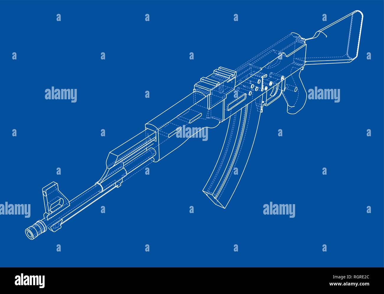 Machine Gun. Vector rendering of 3d Stock Vector Image & Art - Alamy