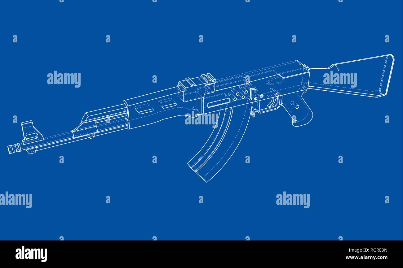 Machine Gun. Vector rendering of 3d Stock Vector Image & Art - Alamy