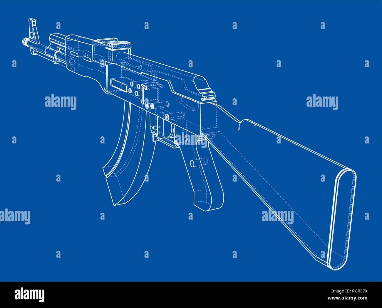 Machine Gun. Vector rendering of 3d Stock Vector Image & Art - Alamy