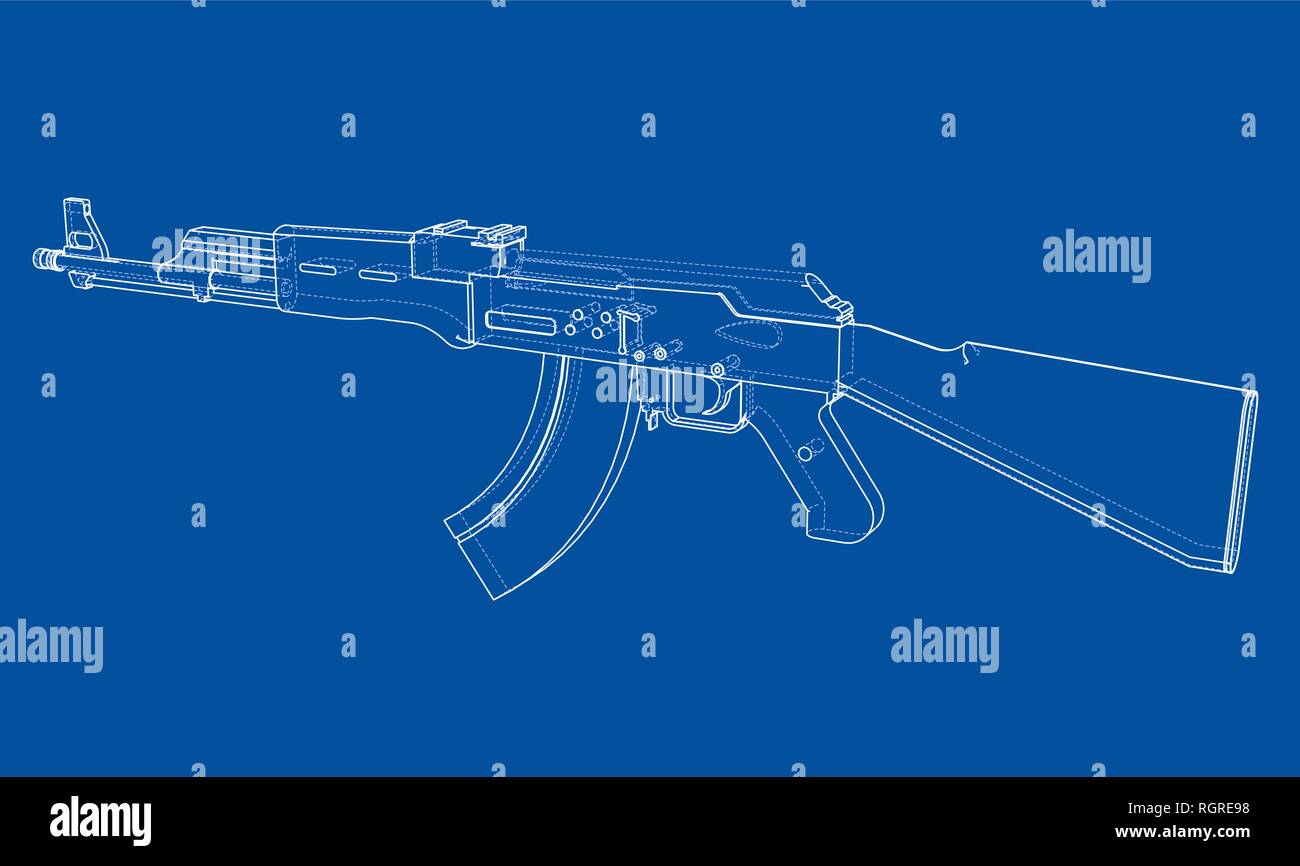 Machine Gun. Vector rendering of 3d Stock Vector Image & Art - Alamy