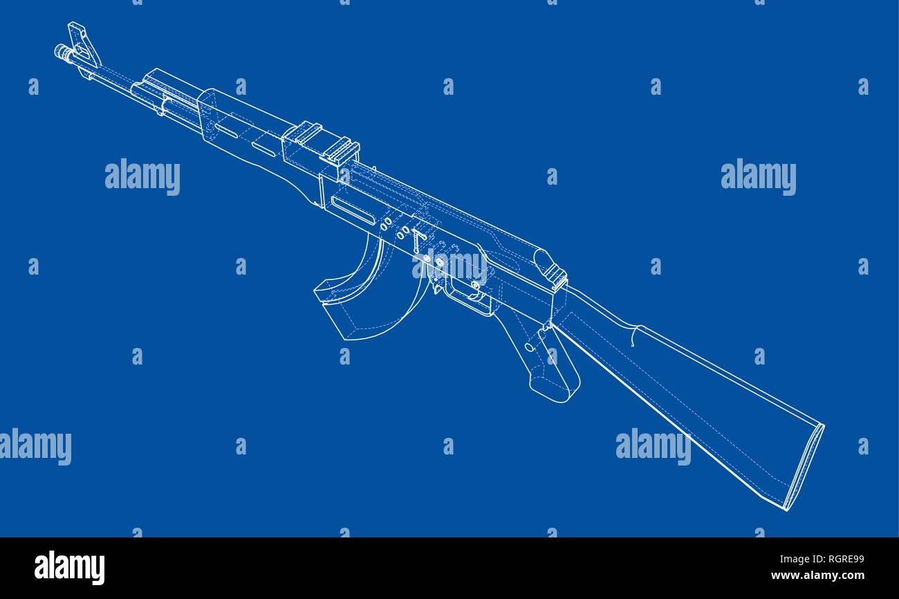 Machine Gun. Vector rendering of 3d Stock Vector Image & Art - Alamy