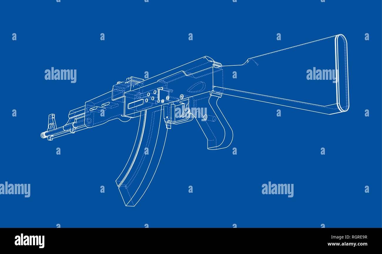 Machine Gun. Vector rendering of 3d Stock Vector Image & Art - Alamy