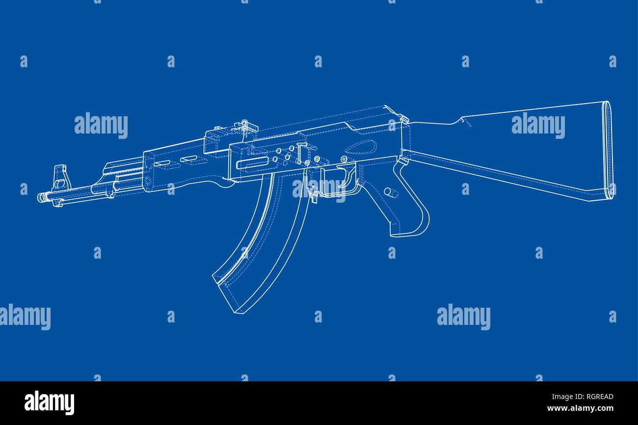 Machine Gun. Vector rendering of 3d Stock Vector Image & Art - Alamy