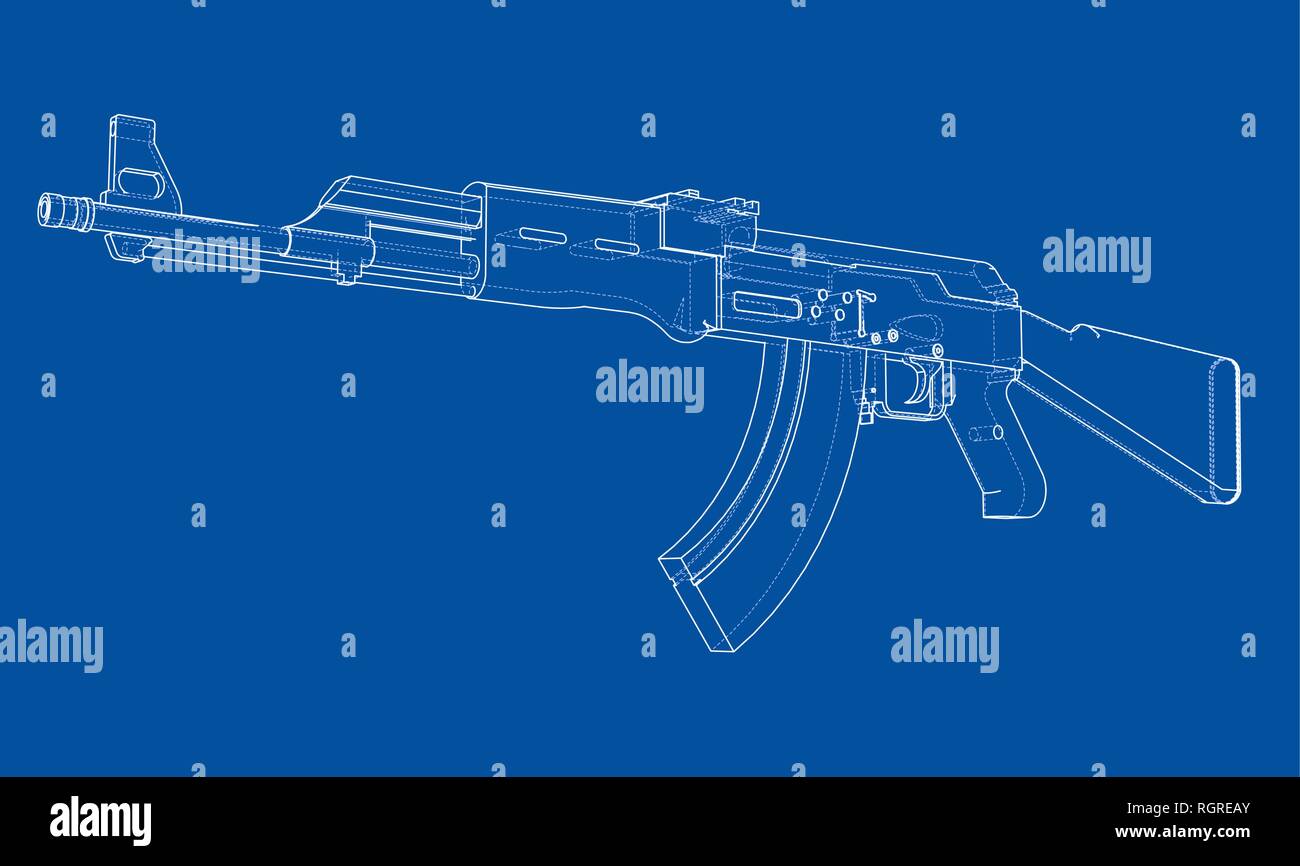 Machine Gun. Vector rendering of 3d Stock Vector Image & Art - Alamy