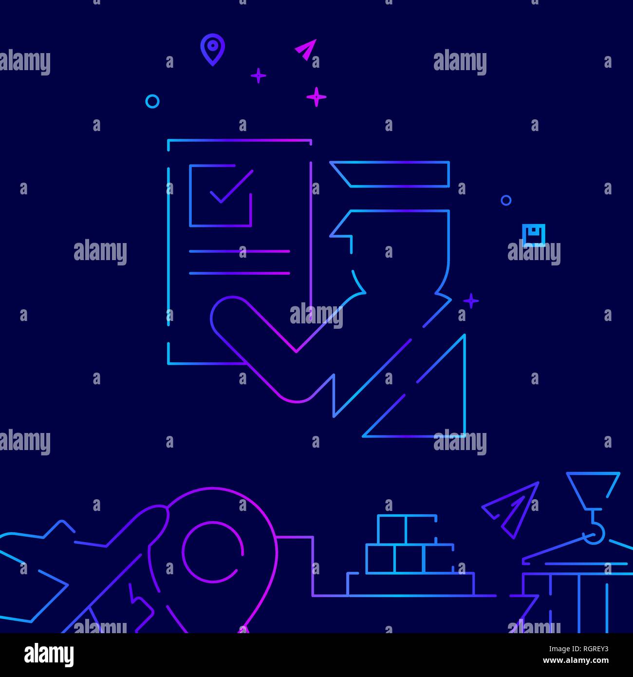Customs Clearance Vector Line Icon. Customs Officer Gradient Symbol ...