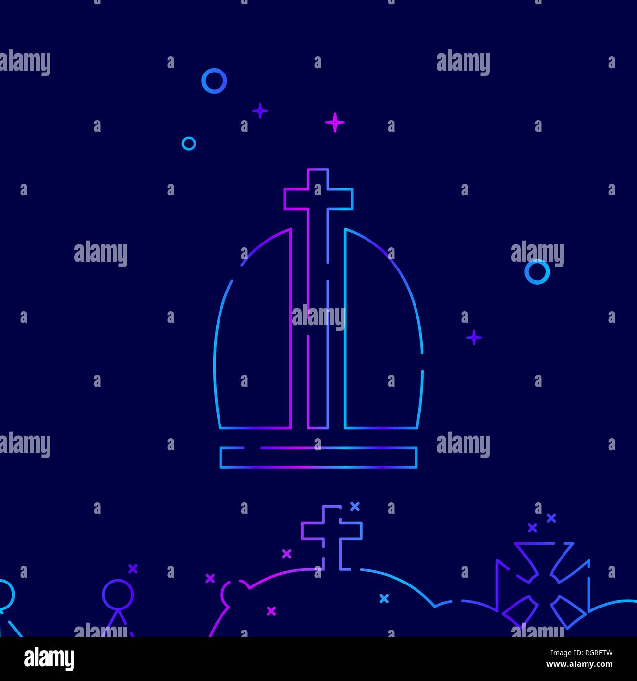 Christian Crown Vector Line Icon. Royal Gradient Symbol, Pictogram ...
