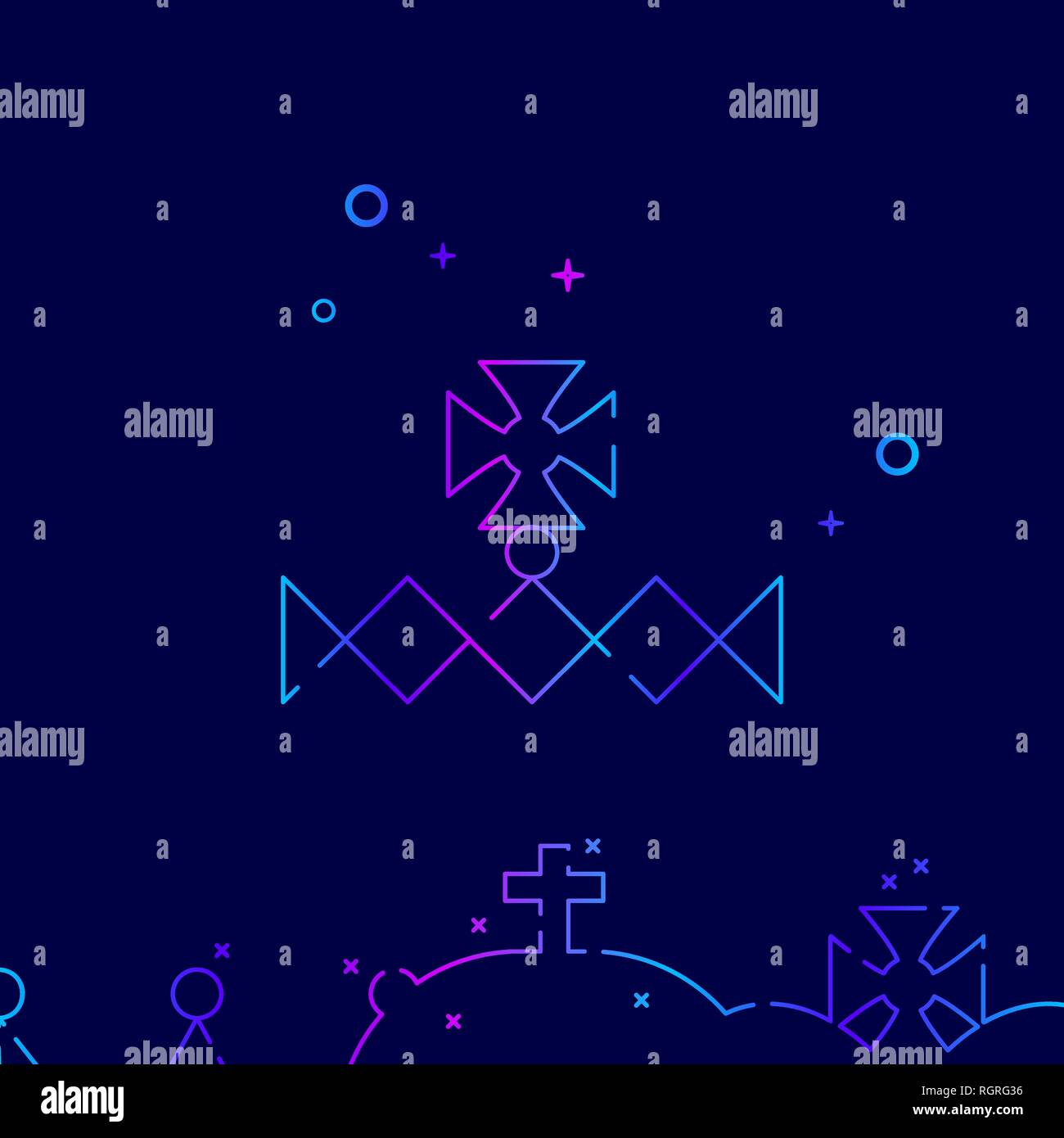 Christian Crown Vector Line Icon. Royal Gradient Symbol, Pictogram ...