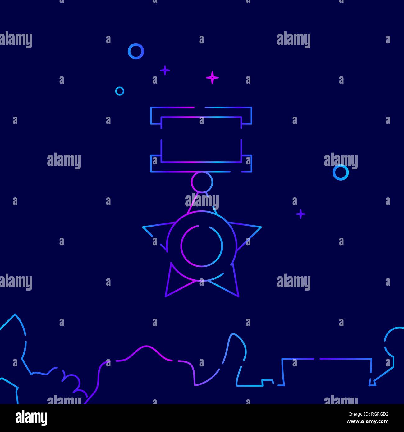 Military Order Vector Line Icon. Medal Gradient Symbol, Pictogram, Sign ...