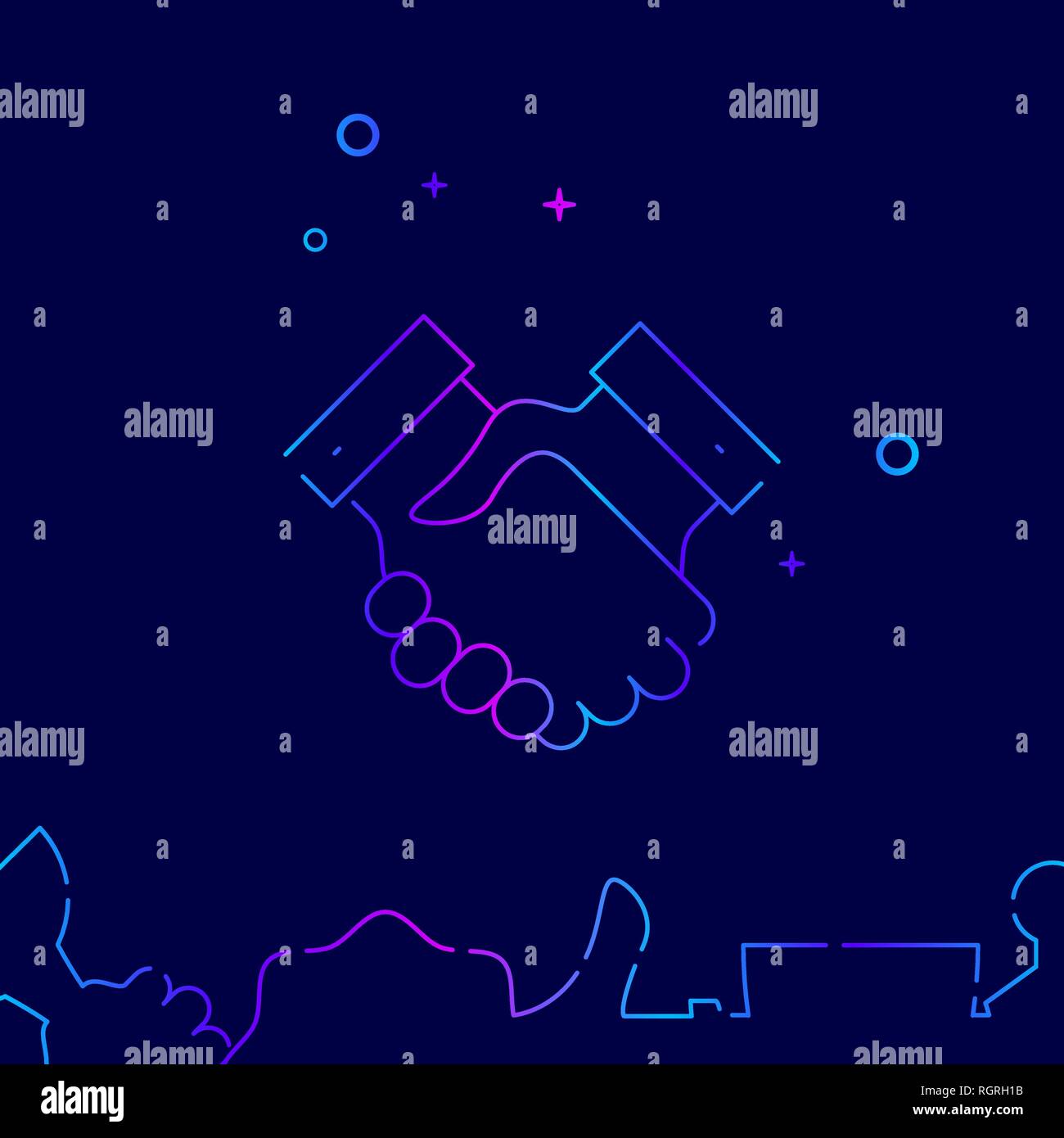 Handshake Vector Line Icon. Agreement, Deal Gradient Symbol, Pictogram ...
