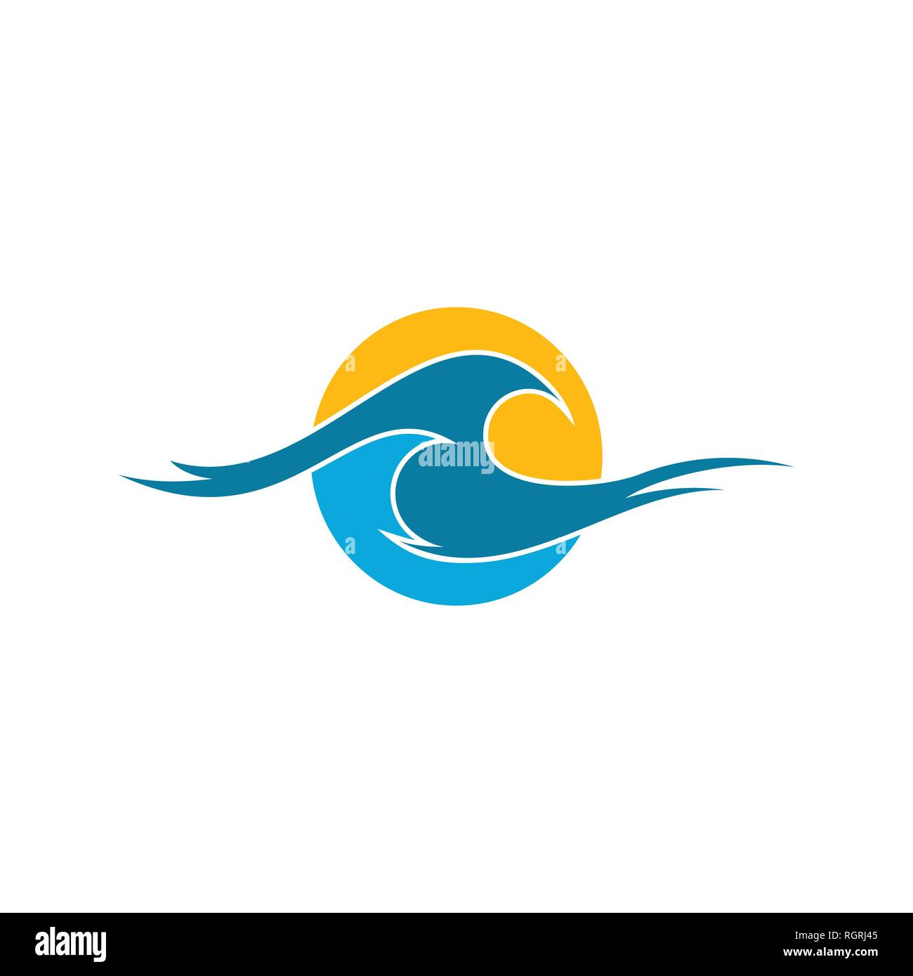 waves graphic logo template. isolated on white background Stock Vector ...
