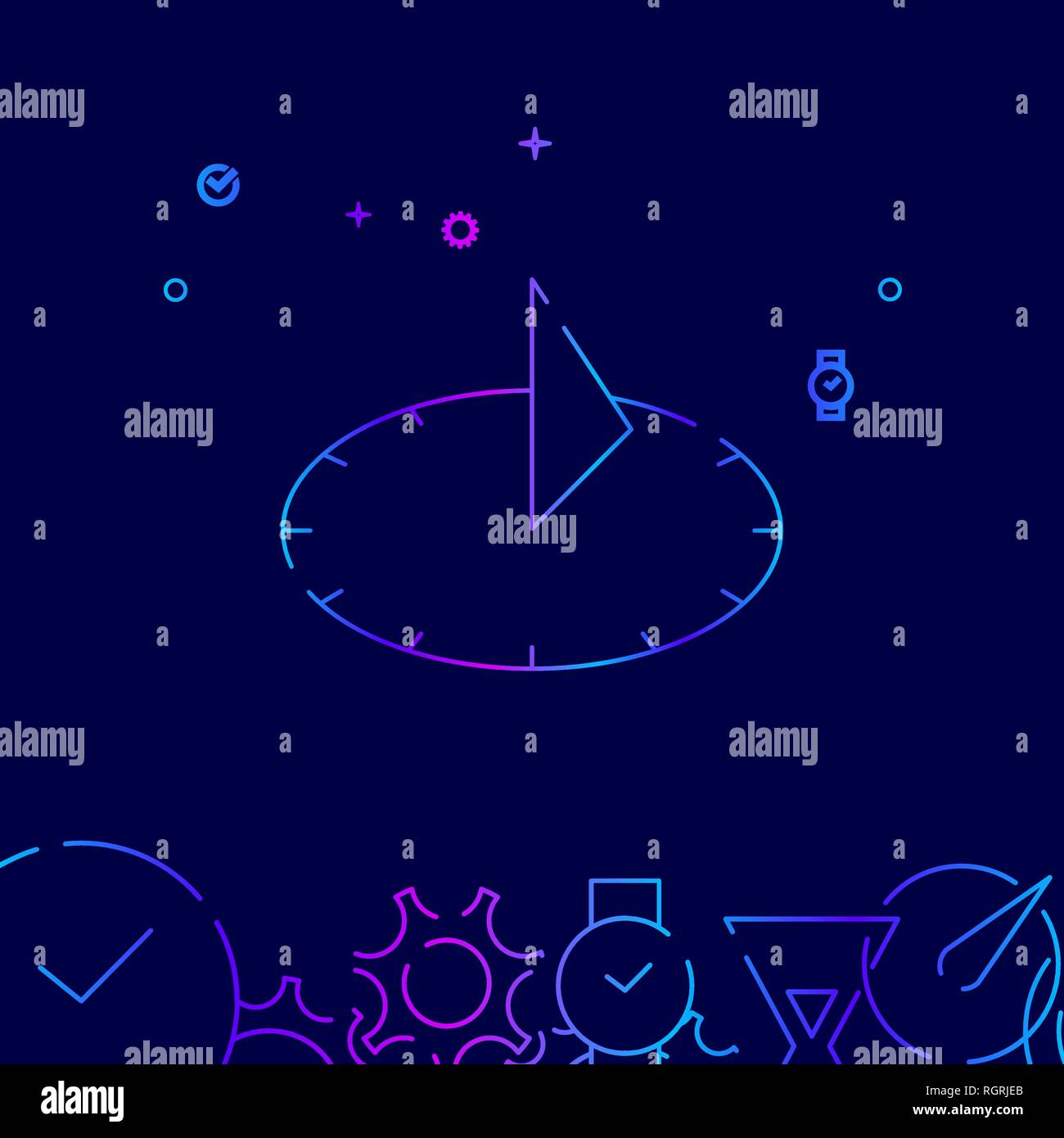 Sundial Vector Line Icon. Ancient Sun Clock Gradient Symbol, Pictogram ...