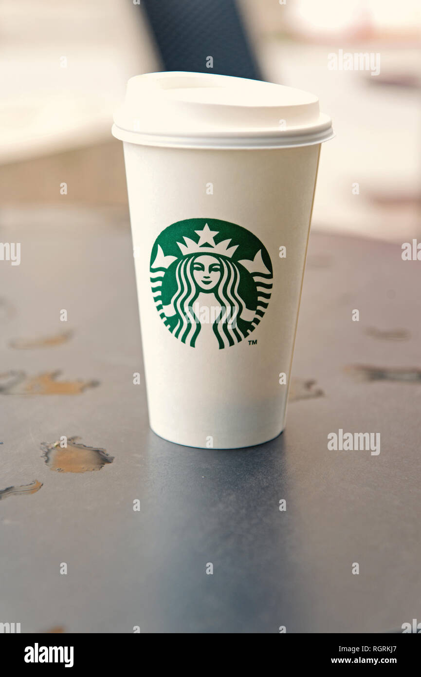 Hamburg, Germany-May 31.2017: A tall Starbucks coffee in starbucks ...