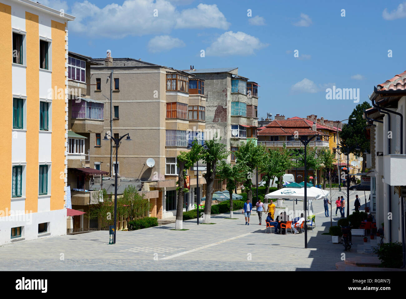Pedestrian zone, Erseke, Korca, Kolonja, Albania, Erseka, Korça Stock ...