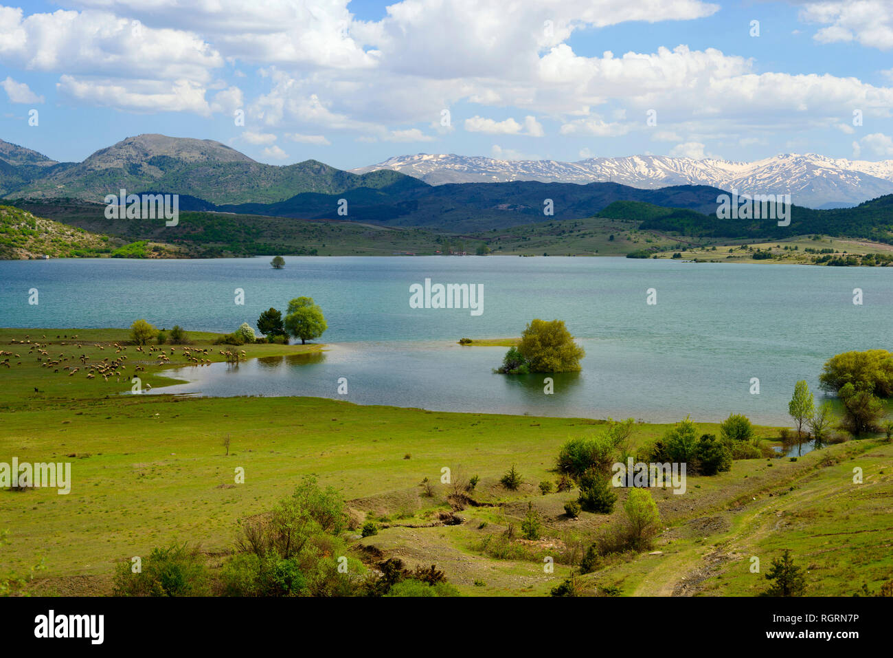 Vithkuq Reservoir, Gramoz Mountains, Korca, Albania, Korça Stock Photo ...
