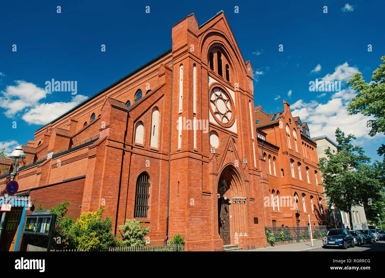 Berlin, Germany - May 31, 2017: church building with red brick facade ...
