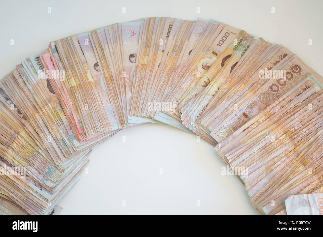 hands counting of thousansds Thai baht money.Close up Human counting ...