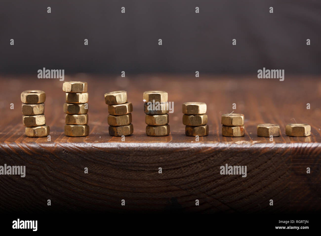 Graph of a Screw nuts. Growth concept Stock Photo - Alamy