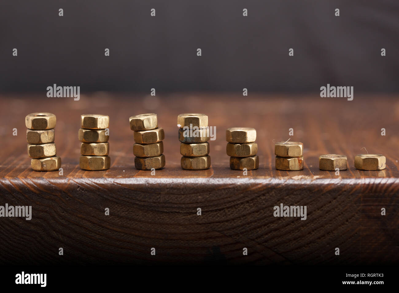Graph of a Screw nuts. Growth concept Stock Photo - Alamy