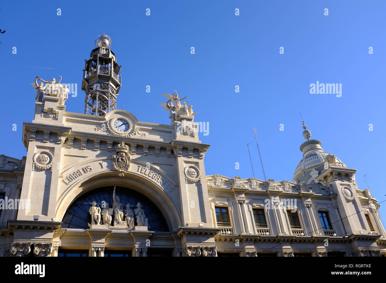 Post Office & Telegraph Building 1922 Valencia Spain Stock Photo - Alamy