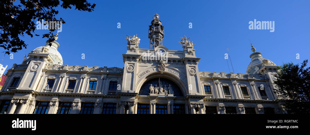 Post Office & Telegraph Building 1922 Valencia Spain Stock Photo - Alamy