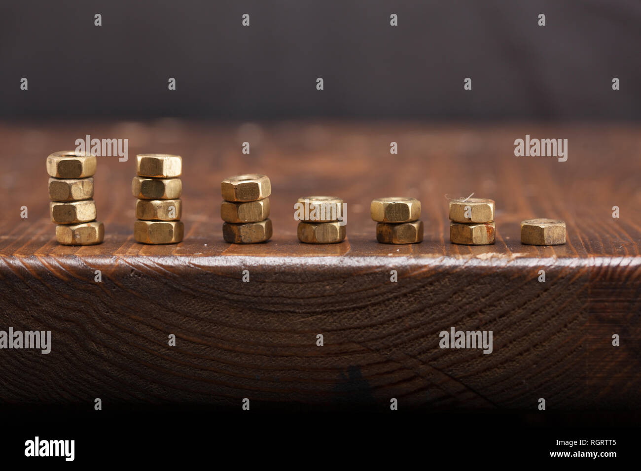 Graph of a Screw nuts. Growth concept Stock Photo - Alamy