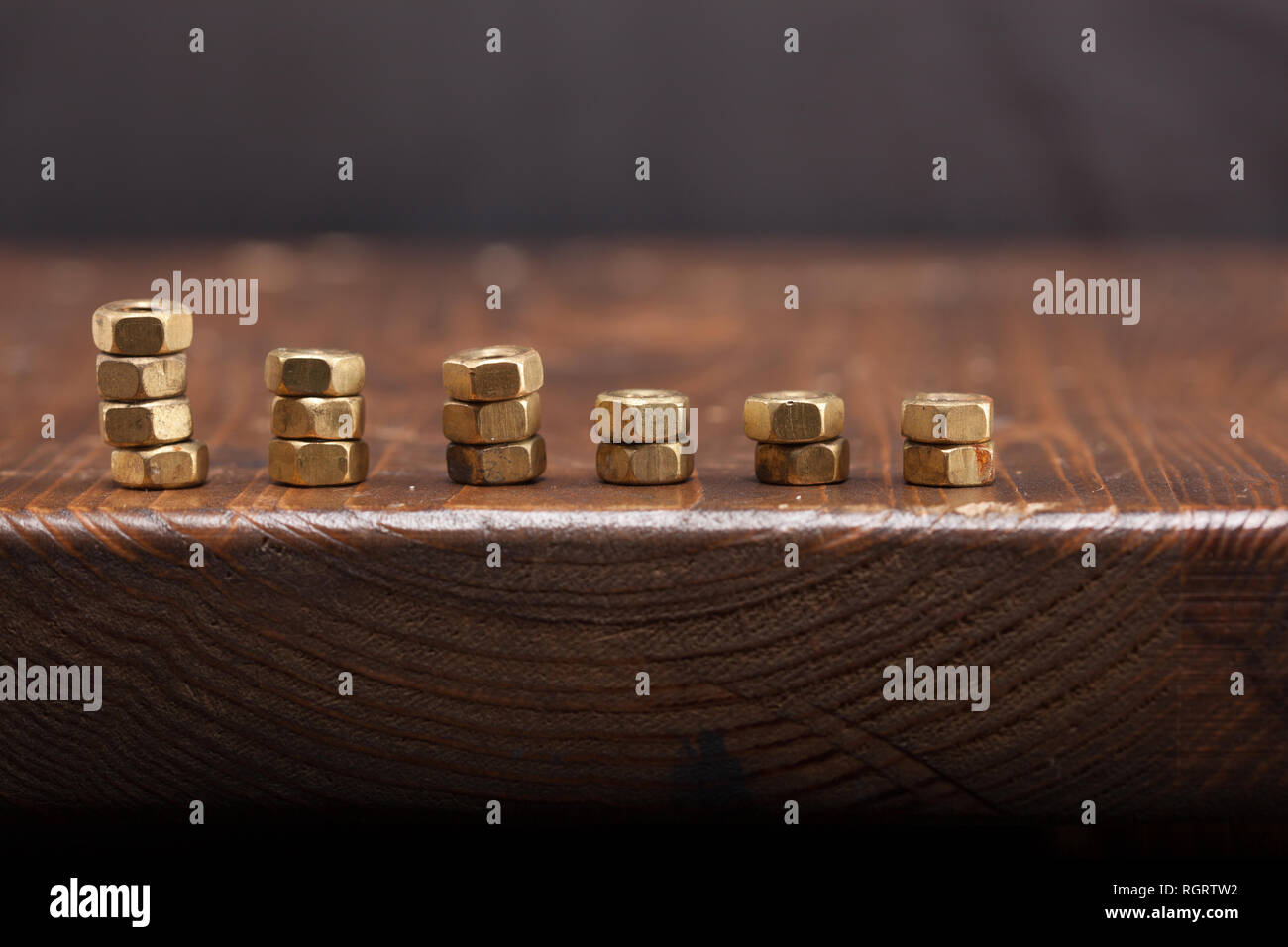 Graph of a Screw nuts. Growth concept Stock Photo - Alamy