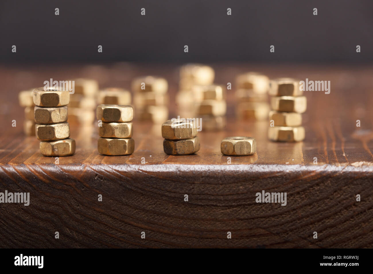 Graph of a Screw nuts. Growth concept Stock Photo - Alamy